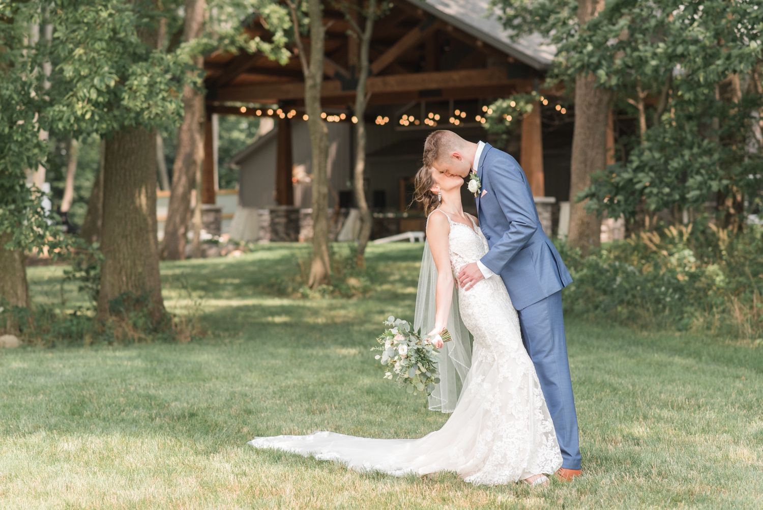 Blush & Dusty Blue Wedding at The Wooded Knot | Courtney Rudicel ...