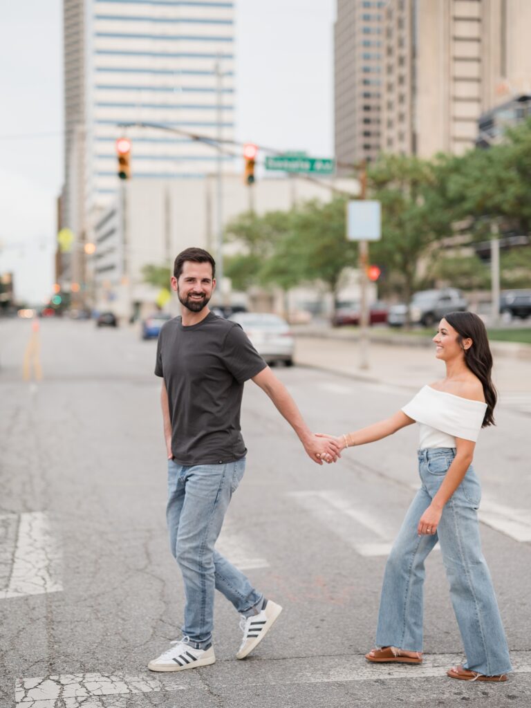 Downtown Indianapolis Engagement | Courtney Rudicel Photographer